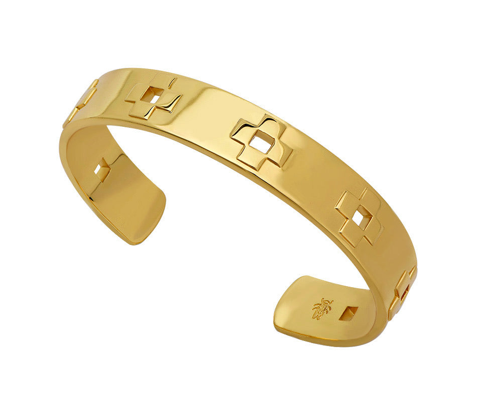 Goldbug Collection Wide Cross Bangle