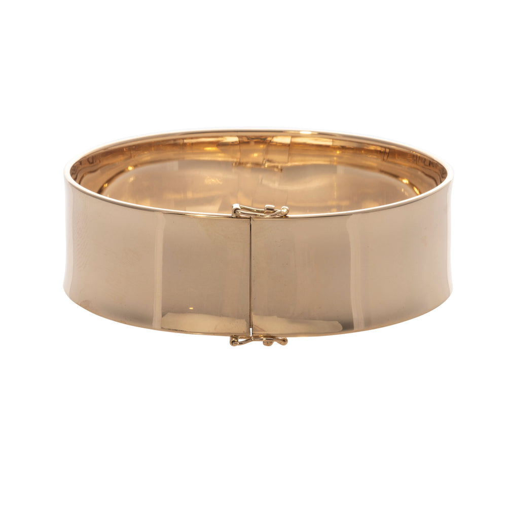 14K Gold Wide Cuff Bangle