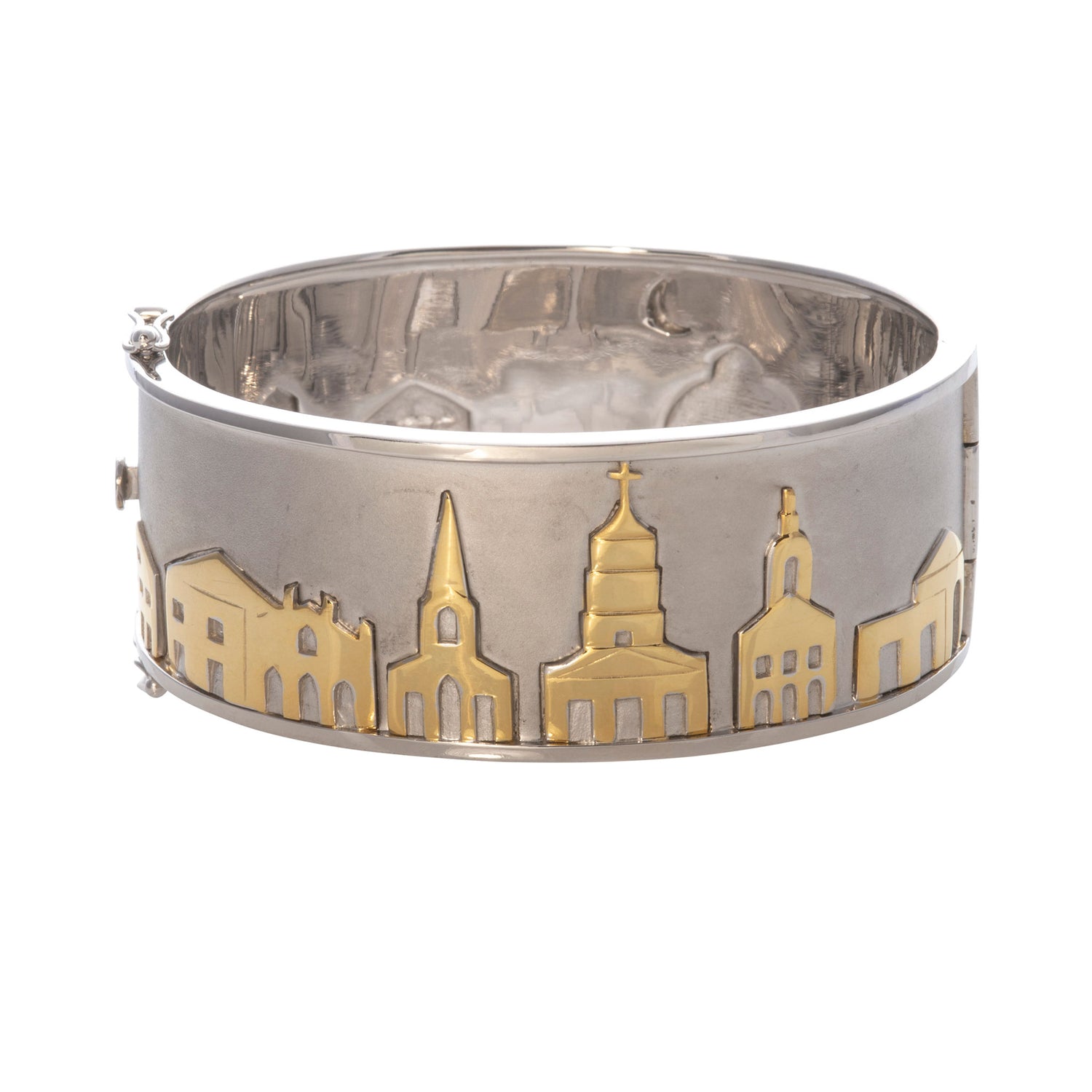 Wide Charleston Skyline Cuff Bangle
