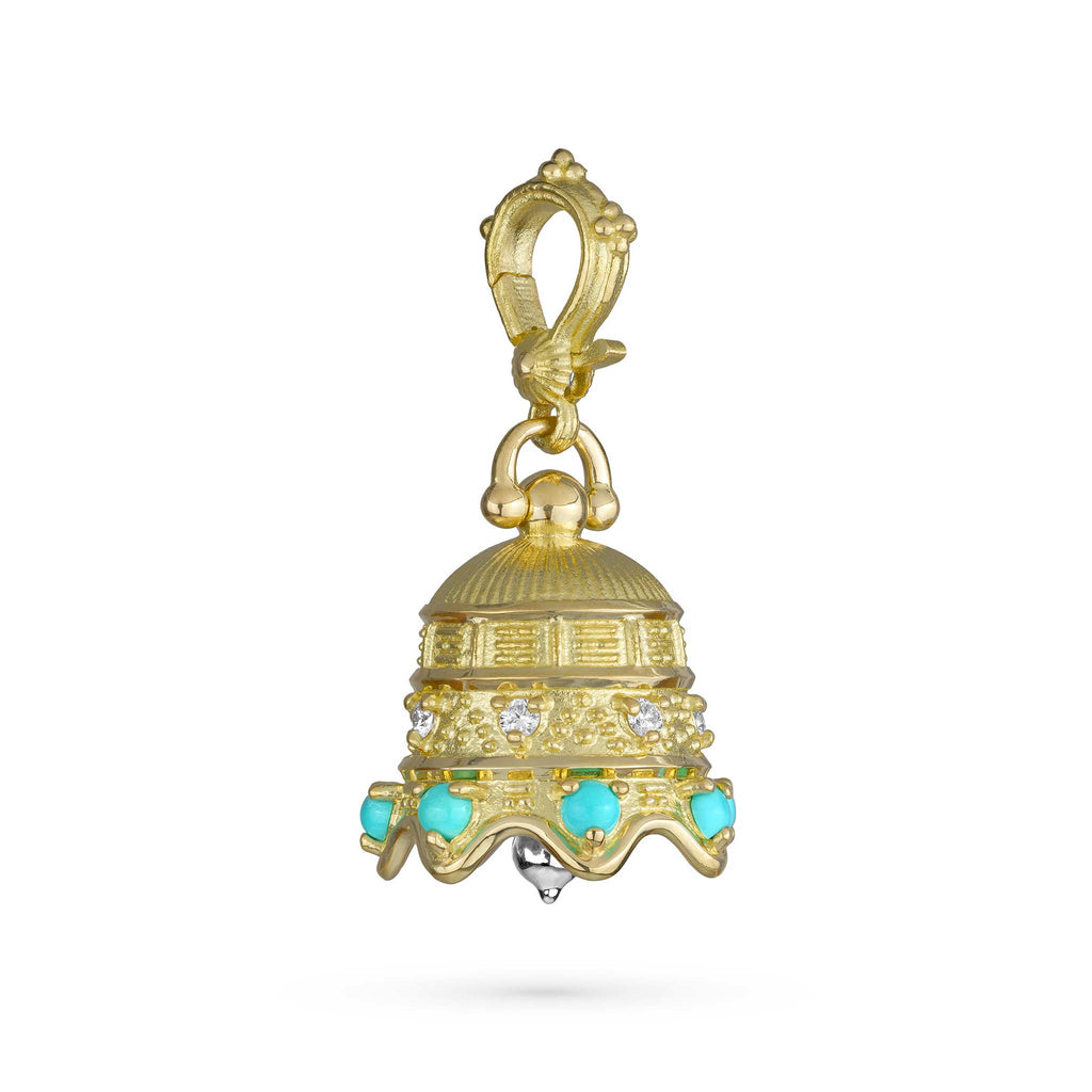 Paul Morelli Turquoise & Diamond Temple Meditation Bell