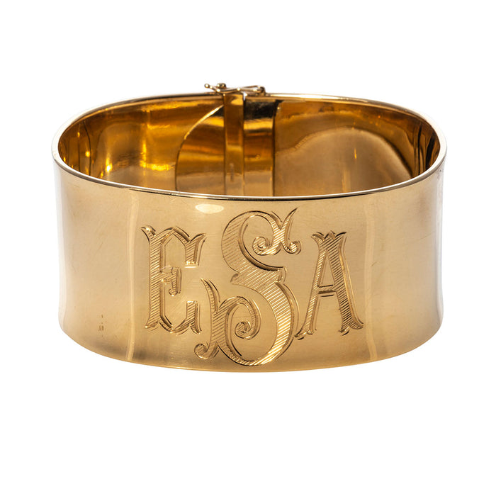 14K Gold Extra Wide Cuff Bangle