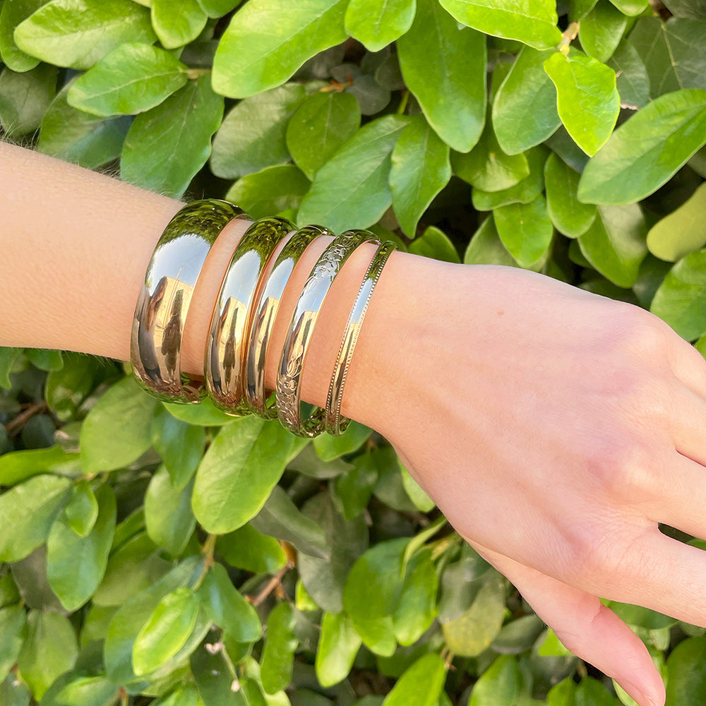 Adult 14K Gold Filled Plain 8mm Bangle