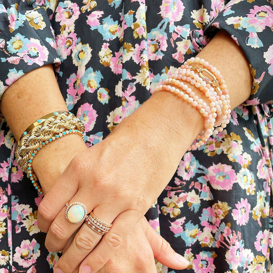 Marla Aaron 14K Gold Pink Sapphire Stoned Baby Lock