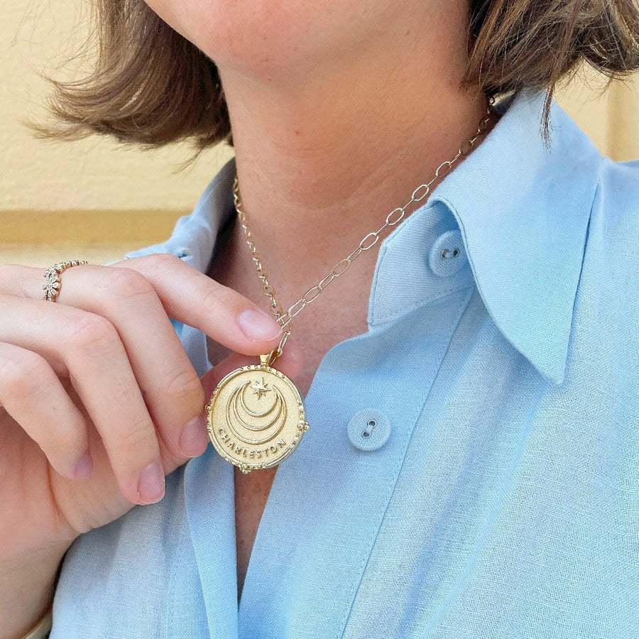 Jane Win CHARLESTON Original Coin Pendant Necklace