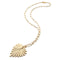 Jane Win LOVE Full Heart Palm Leaf Pendant Necklace